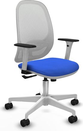 Piqueras y Crespo Blauer Schreibtischstuhl mit 1D-Armlehnen, h&ouml;henverstellbare Lendenwirbelst&uuml;tze, ausgestattet mit 3 Positionen und Schneideschaum, mit 65 mm Nylon-Rol