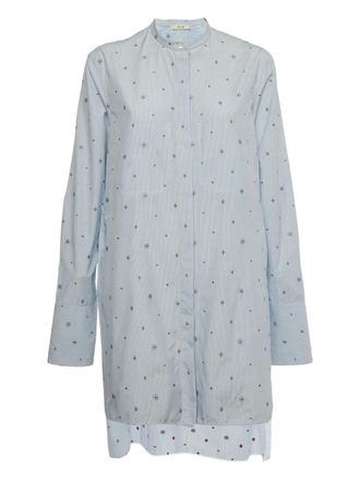 Celine chemise brod&eacute;e &agrave; rayures - Bleu