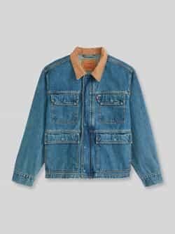 Levi's Relaxed Fit Jeansjacke aus reiner Baumwolle mit Cord-Kragen