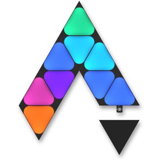 Nanoleaf Nanoleaf Shapes Ultra Black Mini Triangle Pack DExtension, 10 Panneaux Lumineux Additionnels - Appliques Murales Int&eacute;rieur Modu