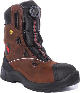 Red Wing Shoes 3234 Herren-Sicherheitsstiefel, kniehoch, mit Schnürung, nicht getroffen, braun, 41 EU
