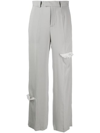 Undercover pantalon droit &agrave; effet us&eacute; - Gris