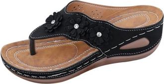 Generic Pantoufles pour femme avec d&eacute;cor floral, motif oblique et bouche de poisson, chaussures dhiver pour femme, Noir, 41 EU