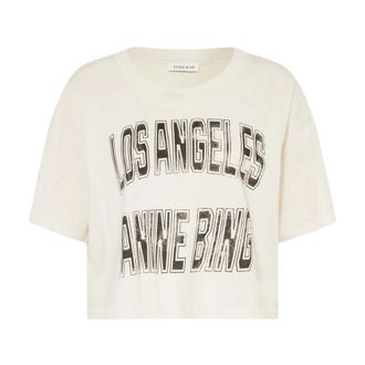 Anine Bing Femme, Tops, Beige, Taille: 42 FR Johnny Cropped Tee