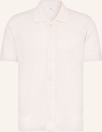 Paul Paul Strickhemd Comfort Fit Aus Leinen weiss