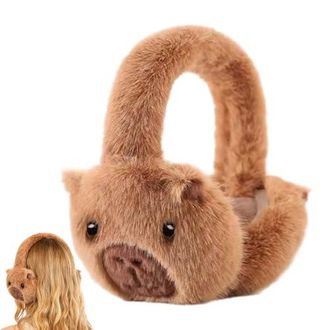 Generico Couvre-oreilles pour la saison froide | Cache-oreilles en peluche pour Capybara de dessins anim&eacute;s | Chauffe-oreilles dhiver pliable et doux | Protecti