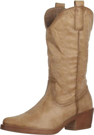 Elara Damen Cowboy Stiefel Biker Boots Chunkyrayan 301-A32P Khaki PU-41