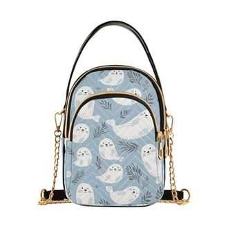 Mnsruu Petit sac &agrave; bandouli&egrave;re dr&ocirc;le de dauphin sceau petit sac &agrave; main en cuir pour femme