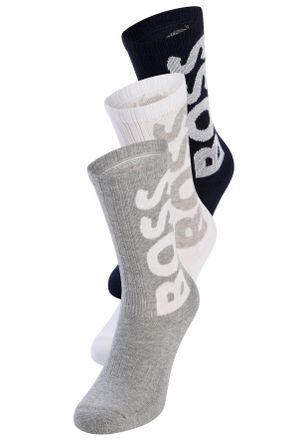 HUGO BOSS Socken BOSS 3P QS Rib Logo CC, Herren, Gr. 39-42, open miscellaneous 970, Baumwollmischung, Socken Socken, mit Logo