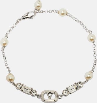 Valentino Armband VLogo mit Kristallen und Zierperlen