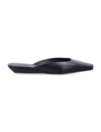 Loulou Studio Slipper & Pantoletten - Diane Black Leather Mules - Gr. 37 (EU) - in Schwarz - f&uuml;r Damen