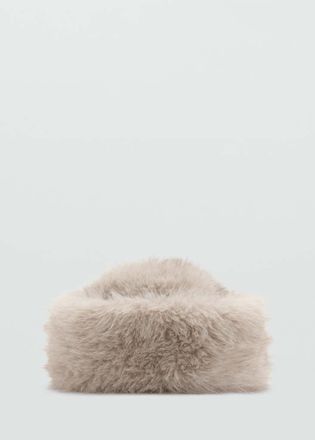 Mango Chapeau pillbox effet poil &eacute;cru - Femme - Taille unique - MANGO