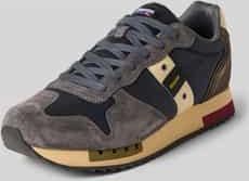 Blauer Sneaker aus Leder-Mix Modell Queens