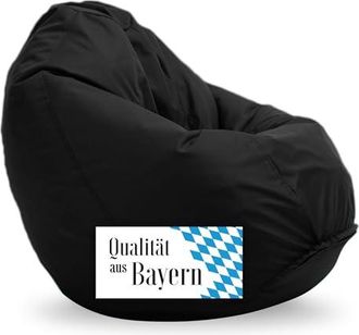 Bruni Pouf Classico L noir - XL avec sac intérieur pour la lecture, housse amovible, perles EPS de qualité alimentaire, remplissage de pouf fabriqué en Alle