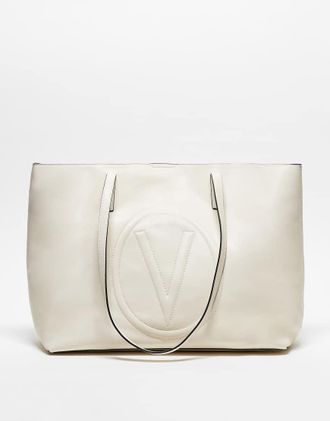 Valentino Handbags Valentino - Selena - Cabas estamp&eacute; avec pochette int&eacute;rieure - Cr&egrave;me-Blanc