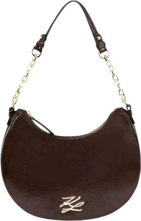 Karl Lagerfeld Femme, Sacs, Brun, Taille: ONE Size K/Autograph Glossy Moon Shoulder Bag