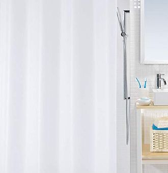 Spirella Anti-Schimmel Duschvorhang - Anti-Bakteriell, waschbar, wasserdicht, Peva, Bio 120x200cm Wei&szlig;