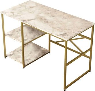 Dmora Bureau Scorpius, 2 &Eacute;tag&egrave;res, 2 Compartiments, 60x120x75h cm or