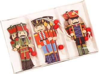 NUOBESTY 9st Nussknacker Aus Holz Weihnachtsbaum Hängende Dekoration Weihnachtsschmuck Aus Holz Patriotischer Nussknacker Urlaub Holzausschnitte Holzscheiben H