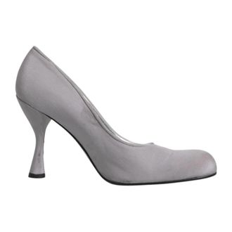 Dolce & Gabbana Graue Wildleder High Heel Pumps mit Logo - - Shoes - Damen - Grau - 40 EU