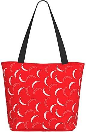 AOOEDM Sac &agrave; provisions Pepper-Chili pour femme 33 x 28 x 19 cm. Le cadeau parfait pour la Saint-Valentin. Cest de la Saint-Valentin pour maman, fille, &eacute;pous