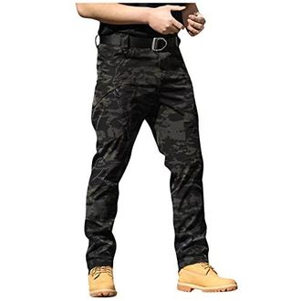 Generic ZRYAZQ Pantalon Chasse Bleu De Travail Homme Surv&ecirc;tements Homme Steampunk Pantalon Parachute Pantalons De S&eacute;curit&eacute; Pantalon Homme Taille Elastique Pan