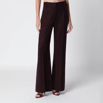 Victoria Beckham Hose aus Schurwollflanell in Dunkelviolett Acai