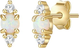 Glanzst&uuml;cke M&uuml;nchen Ohrringe - Sterling Silber Ohrstecker Zirkonia Raute - Gr. unisize - in Gold - f&uuml;r Damen