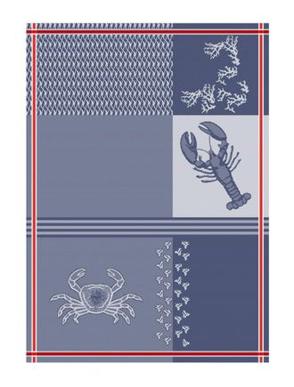 ROSS Baumwolle Geschirrtuch Krabbe Martitim Blau 50 x 70 cm