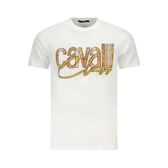 Cavalli Wei&szlig;es Baumwoll Herren T-Shirt - - Tops - Herren - Wei&szlig; - L