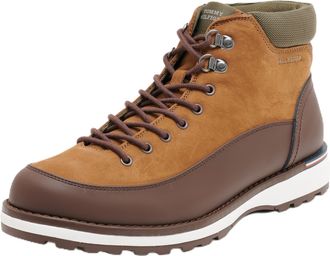 Tommy Hilfiger Herren Stiefel Corporate Outdoor Nubuck Boot aus Leder, Braun (Desert Khaki), 45