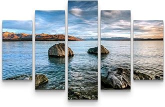 Paul Sinus Art Leinwandbilder | Bilder Leinwand 160x100cm Mirror Lakes in Neuseeland