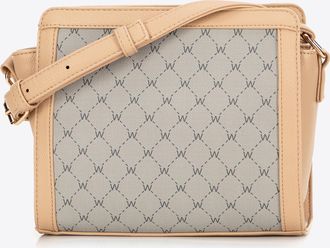 Wittchen Damen-Umh&auml;ngetasche in Monogram Beige, &Ouml;ko-Leder