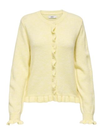 Jacqueline de Yong JdY Damen Jdyletty L/S On Frill Cardigan KNT Noos, Pastel Yellow, M EU