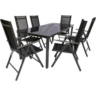 ebuy24 7 tlg. Alu Gartenset Sitzgruppe 189 sw