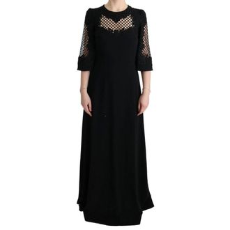Dolce & Gabbana Stretch Shift Langes Maxi-Kleid - - Dresses - Damen - Schwarzk - XS