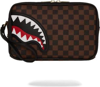 Sprayground Sprayground, unisex, Sacs, Brun, Taille: ONE Size Trousse de Toilette Brick Requins Scie à Paris