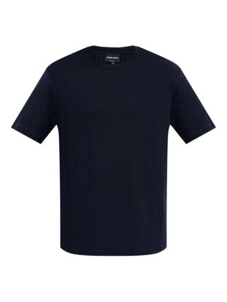 Giorgio Armani Texturiertes T-Shirt - Blau
