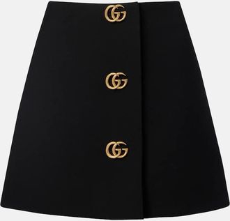 Gucci Mini-jupe Double G en cr&ecirc;pe de laine