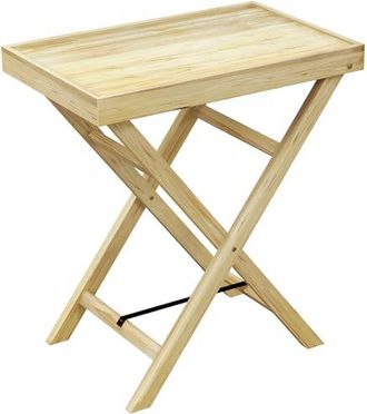 OUTSUNNY Table de Jardin ext&eacute;rieur rectangulaire en Bois pour terrasse Balcon 68 x 44 x 75 cm Effet Bois Naturel
