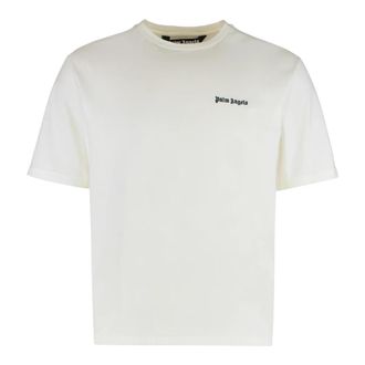 Palm Angels Rundhals-T-Shirt - - Tops - Herren - Wei&szlig; - XS