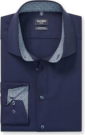 Olymp Luxor 24/Seven Chemise à manches longues pour homme, sergé, 465, coupe moderne, 20,19 Global Kent, Marine 18., 44 cm