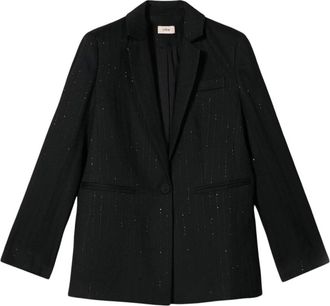 Oltre Femme, Vestes, Noir, Taille: 42 FR Blazer avec broderie de sequins