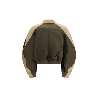 sacai Womens Bicolor Cotton Bomber Clothing