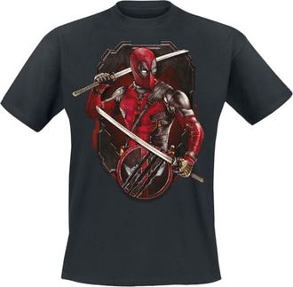Deadpool 3 Wolverine - Ready to Fight Homme T-Shirt Manches Courtes Noir L