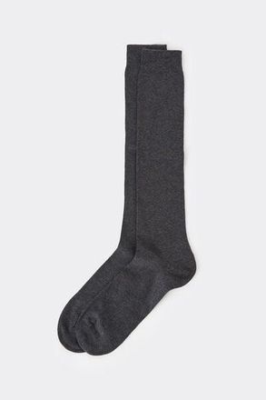 Calzedonia Lange Socken Aus Baumwolle F&uuml;r Herren Grau