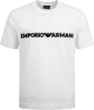 Emporio Armani Homme, Tops, Blanc, Taille: L T-shirt &agrave; col rond