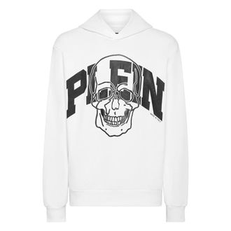 Philipp Plein Homme, Sweatshirts et sweats &agrave; capuche, Blanc, Taille: L Sweat &agrave; capuche SweaT-shirt Skull