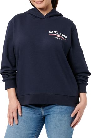GANT Damen Reg Graphic Hoodie Kapuzenpullover, Evening Blue, L EU