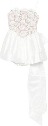 Self Portrait Lace-bodice Bow-detail Dress